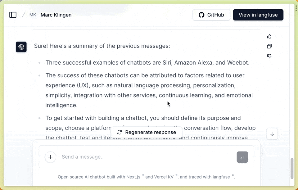 LLM Chatbot Showcase - Langfuse Blog