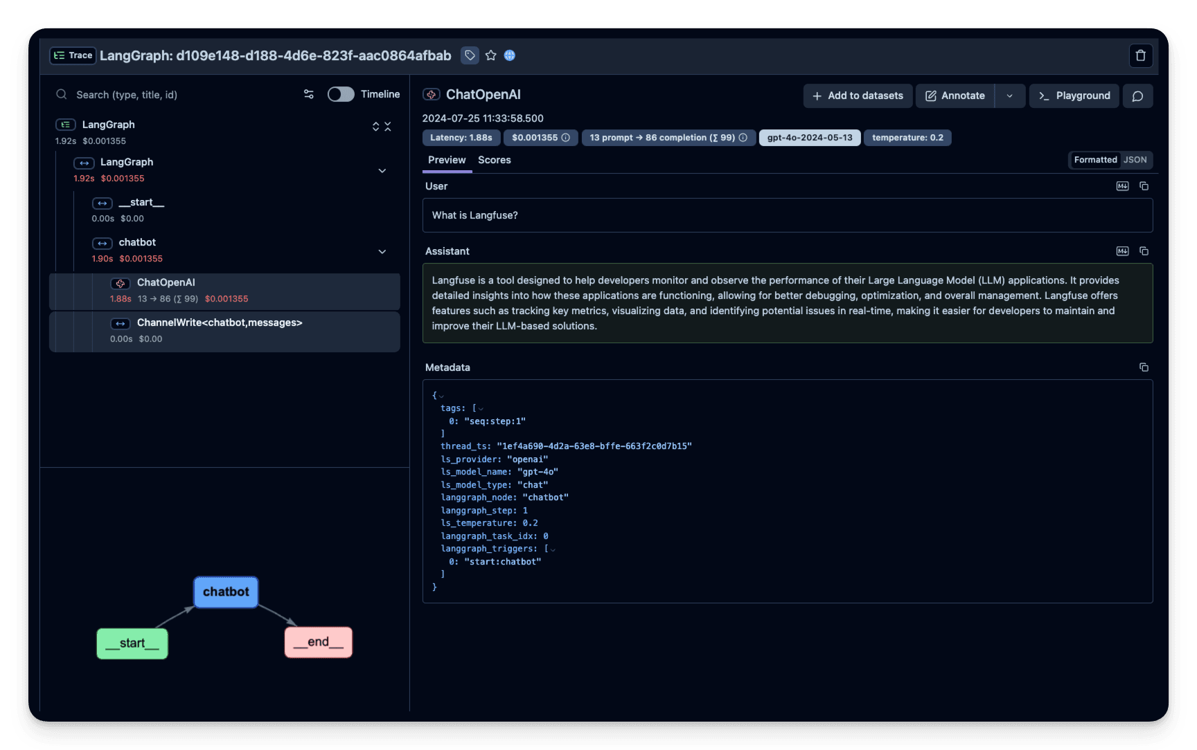 Open Source Observability for LangGraph - Langfuse