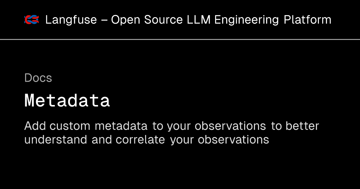 Metadata - Langfuse