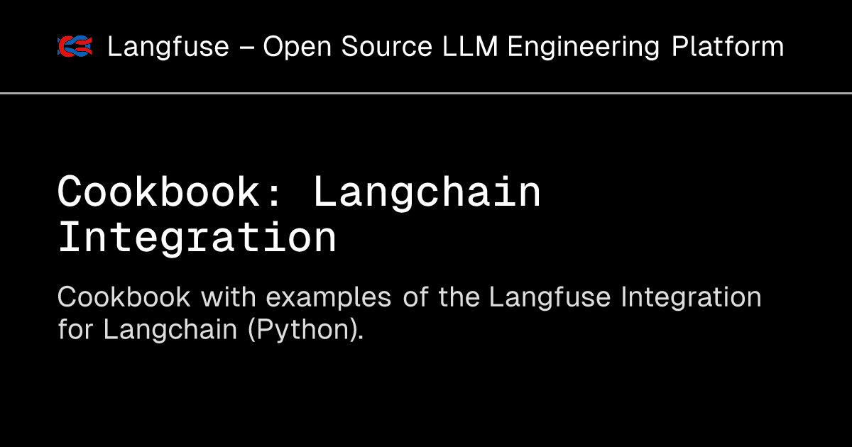 Cookbook: Langchain Integration - Langfuse