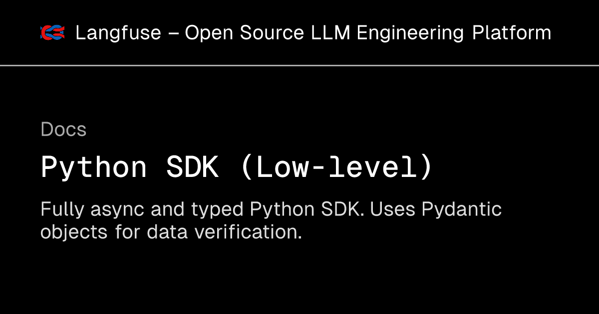 Python Sdk Low Level Langfuse