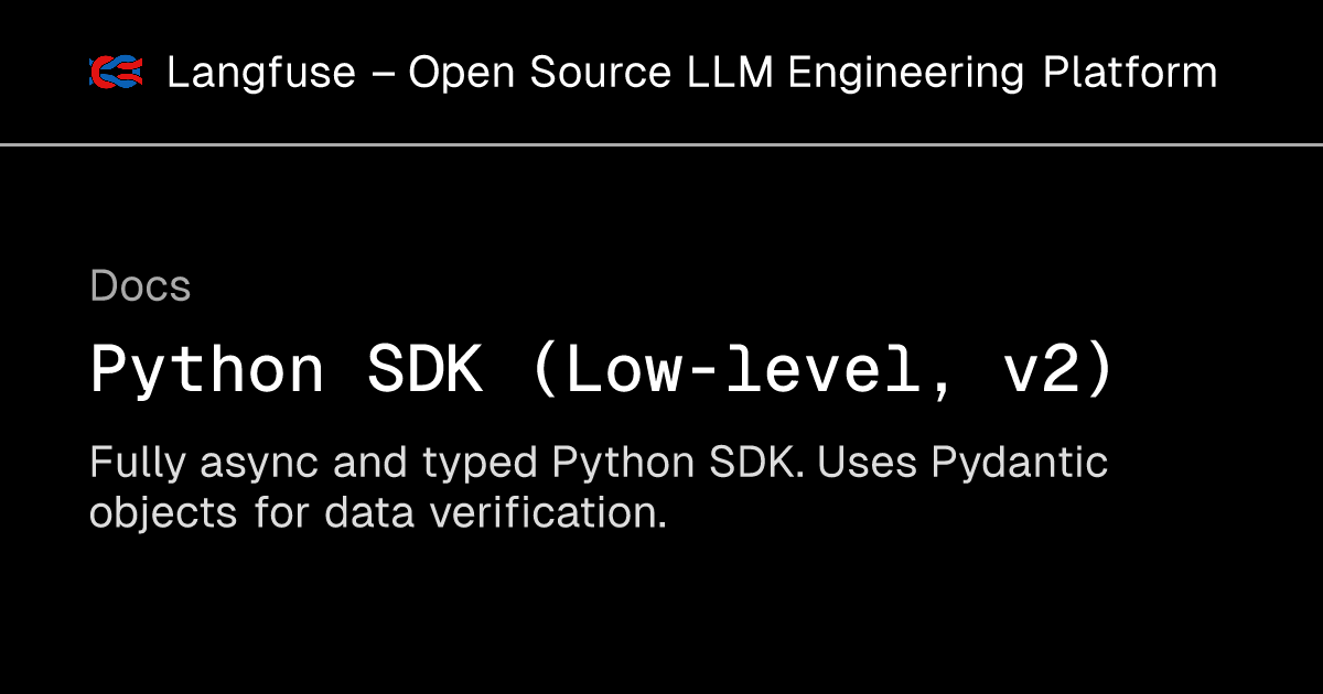 Python Sdk Low Level V2 Langfuse