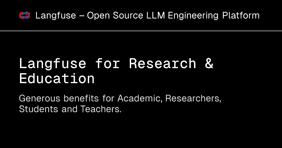 Langfuse for Research & Education - Langfuse