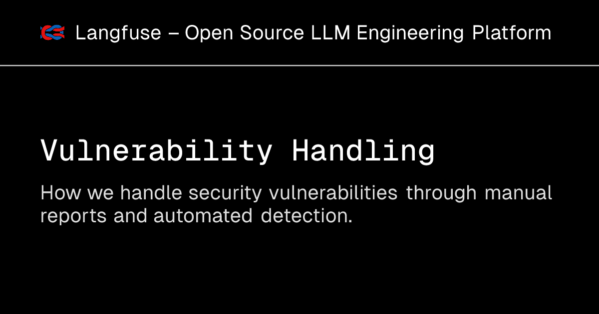 Vulnerability Handling - Langfuse Handbook