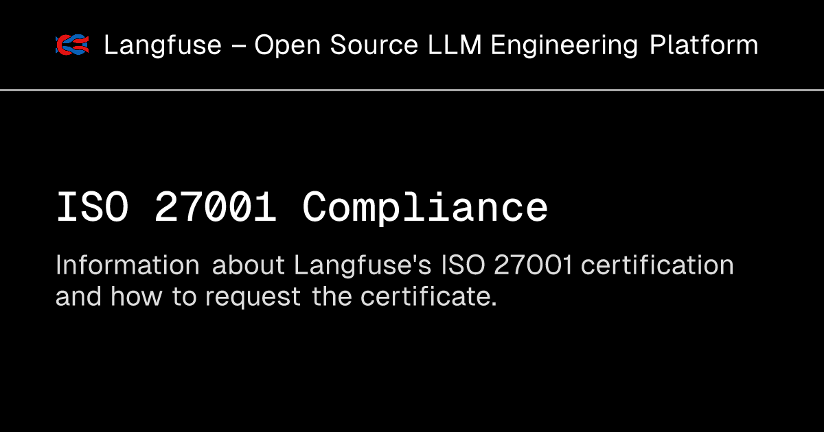 ISO 27001 Compliance - Langfuse