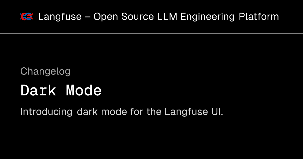 Dark Mode - Langfuse