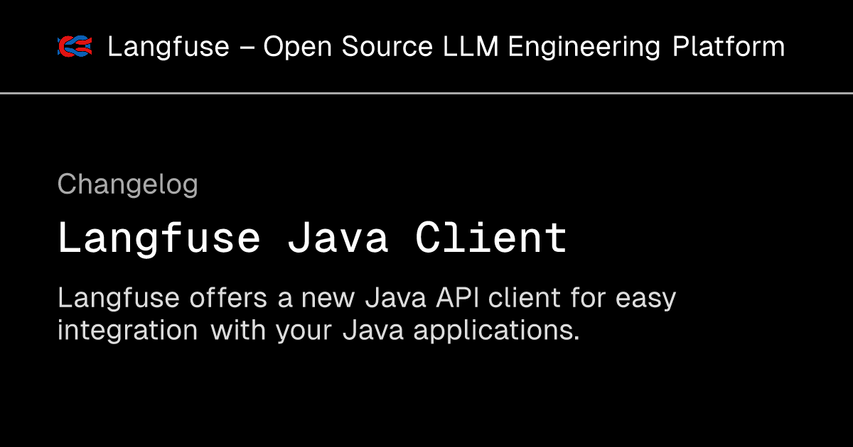 Langfuse Java Client - Langfuse
