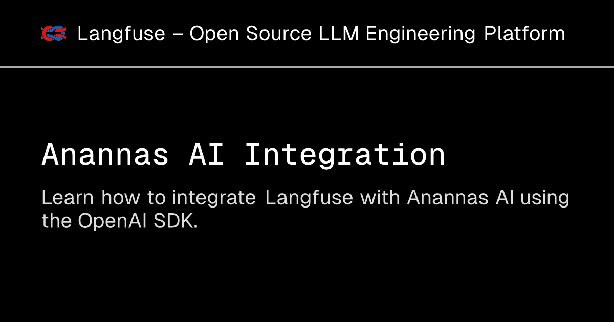 Anannas AI Integration - Langfuse