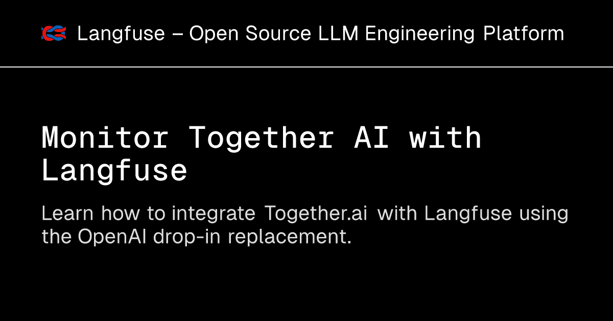 Monitor Together AI with Langfuse - Langfuse