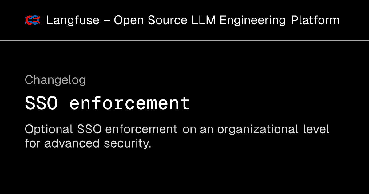SSO enforcement - Langfuse