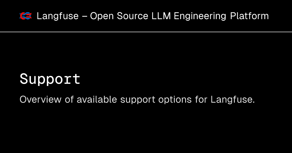 Support - Langfuse