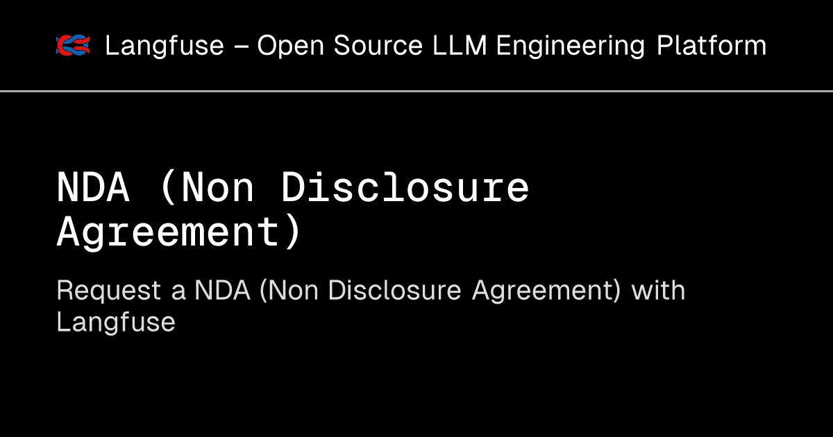 NDA (Non Disclosure Agreement) - Langfuse
