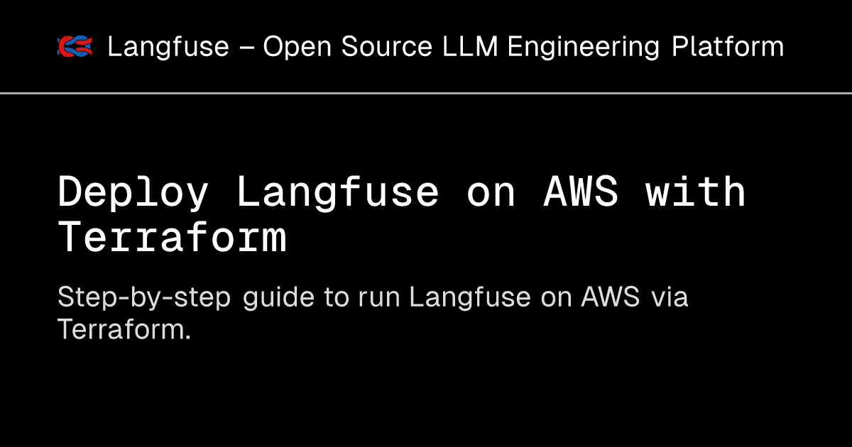 Deploy Langfuse on AWS with Terraform - Langfuse