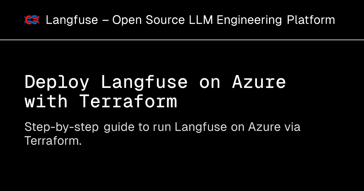 Deploy Langfuse on Azure with Terraform - Langfuse