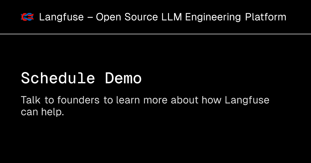 Schedule Demo - Langfuse