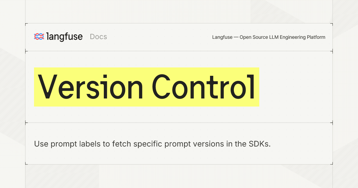 Version Control - Langfuse