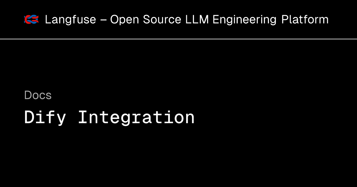 Dify Integration Langfuse 