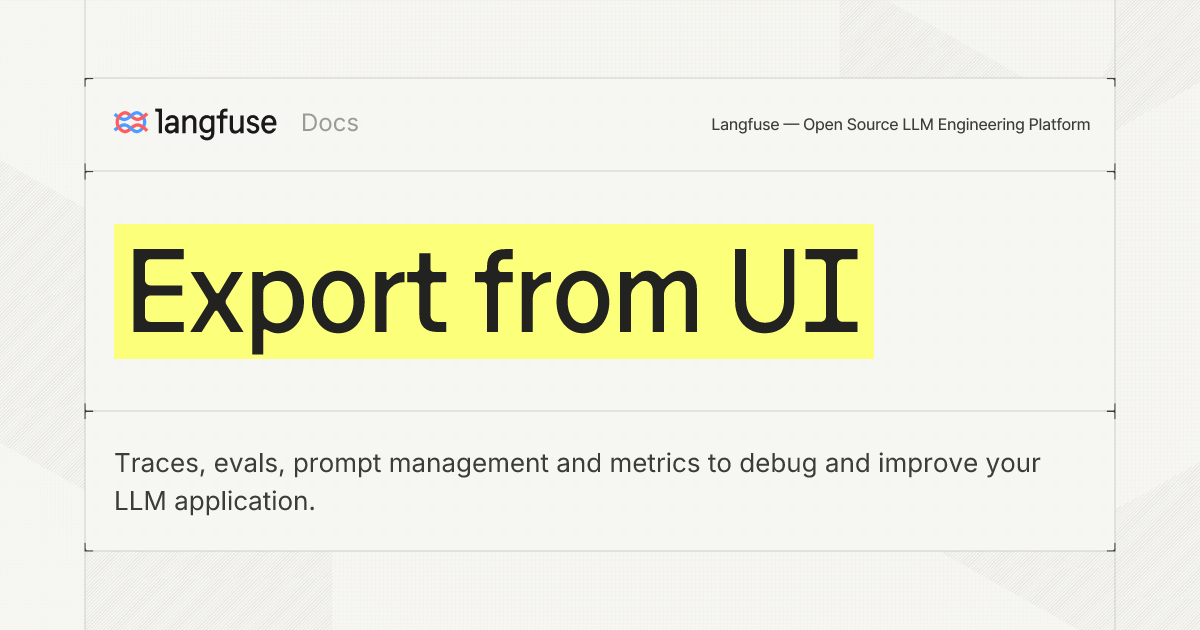 Export from UI - Langfuse