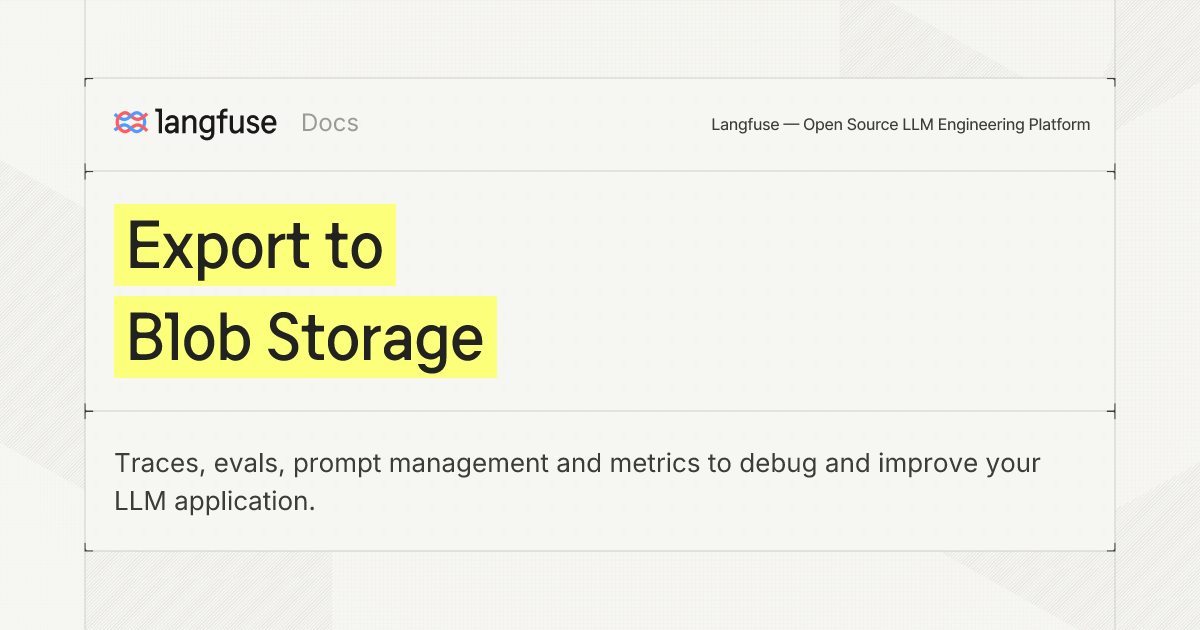 Export to Blob Storage - Langfuse