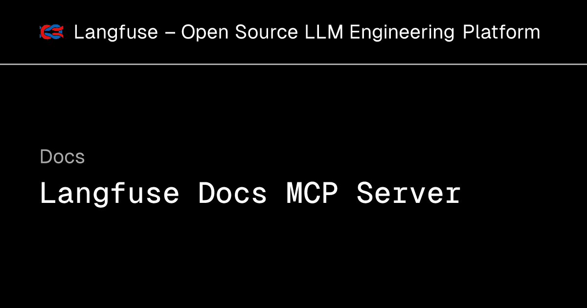 Langfuse Docs MCP Server - Langfuse