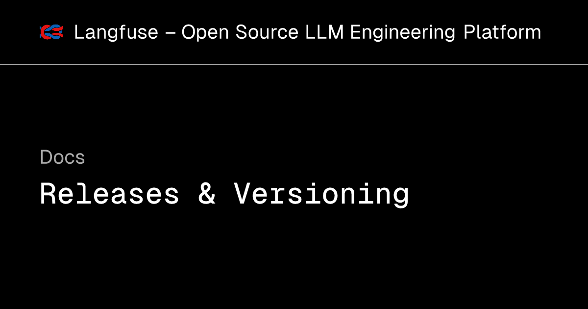 Releases & Versioning - Langfuse