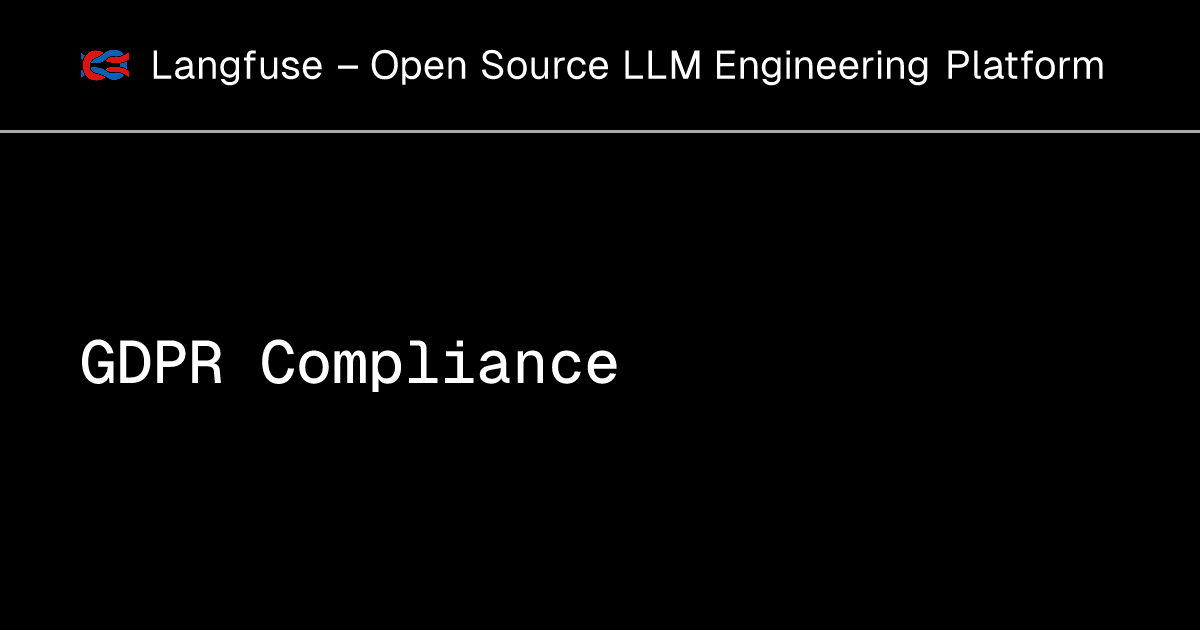 GDPR Compliance - Langfuse