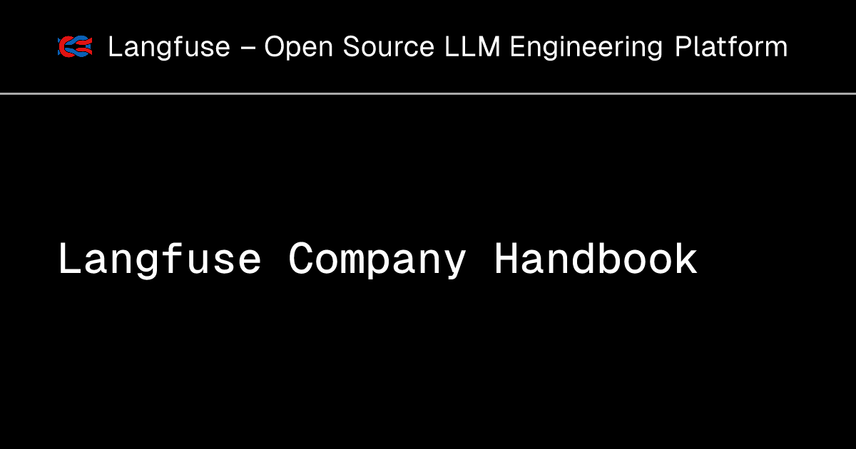 Langfuse Company Handbook - Langfuse