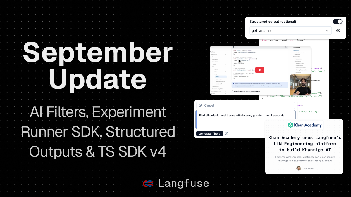 Langfuse September Update - Langfuse Blog