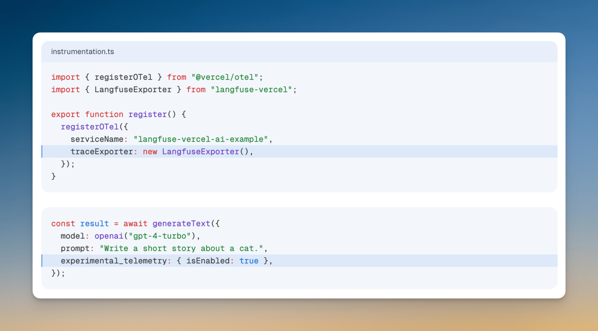 Vercel AI SDK Integration - Langfuse