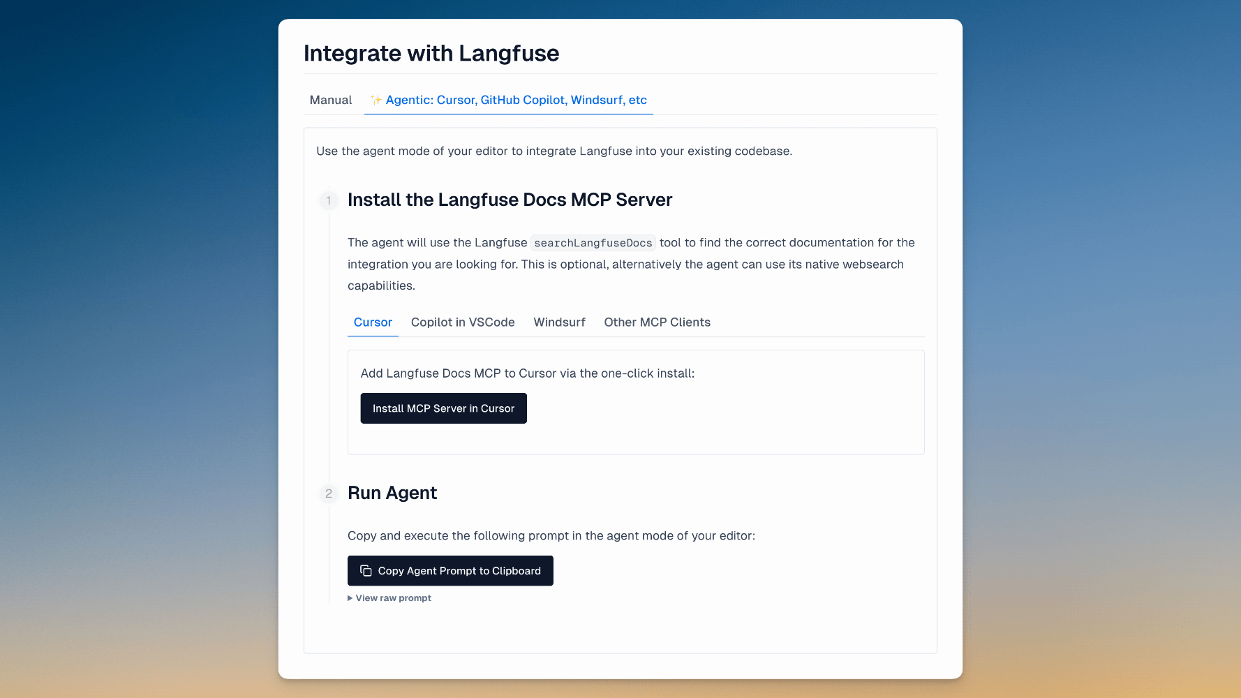 Agentic Onboarding & Docs MCP Server - Langfuse